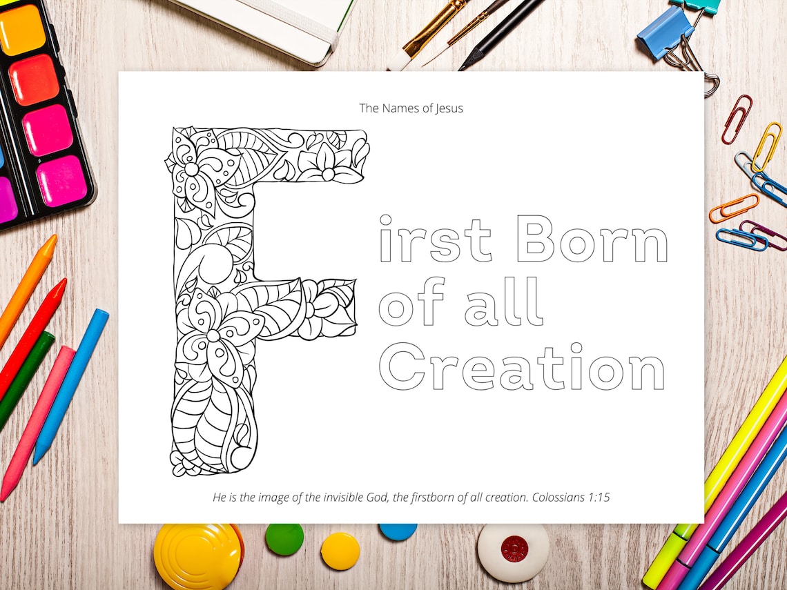 PRINTABLE Names of Jesus Coloring Pages, Sunday School, Homeschool ...