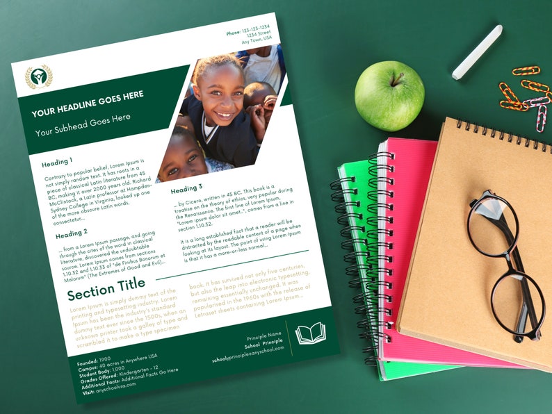 EDITABLE School Flyer, College, Preschool, Elementary School, Middle ...