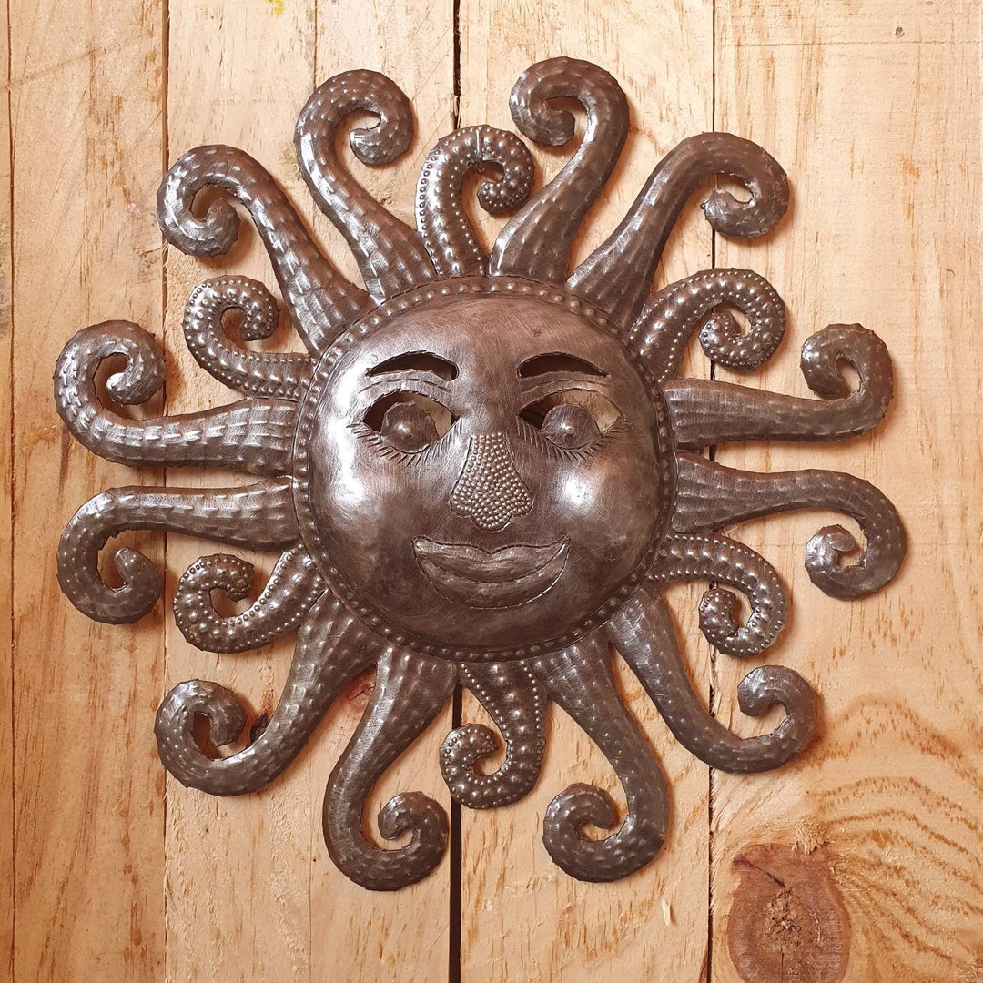 Metal Sun, Art From Haiti, Indoor and Outdoor Wall, Bohemian Artwork ...
