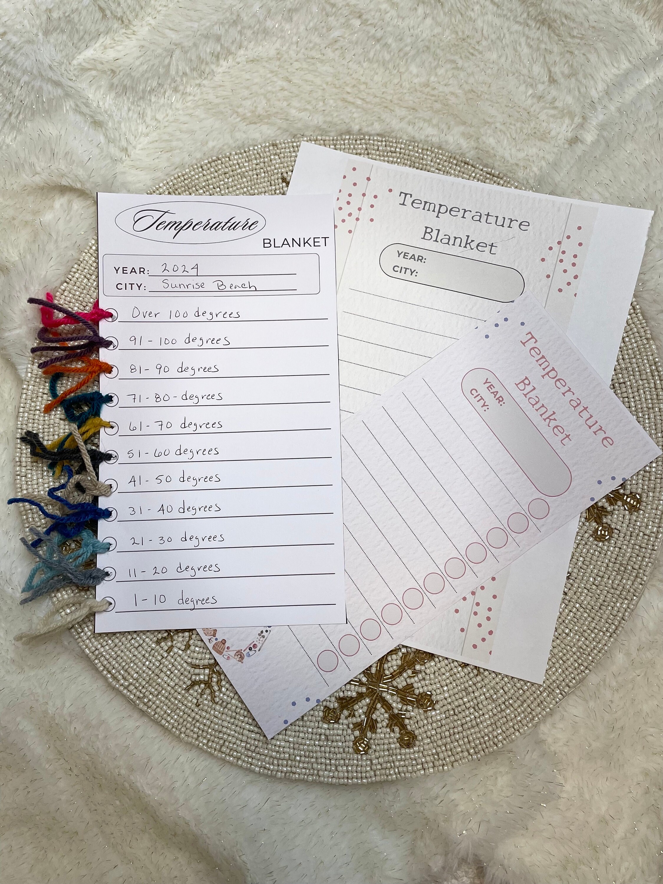 Printable Temperature Blanket Color Card, Crochet Temperature Blanket ...