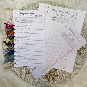 Printable Temperature Blanket Color Card, Crochet Temperature Blanket ...