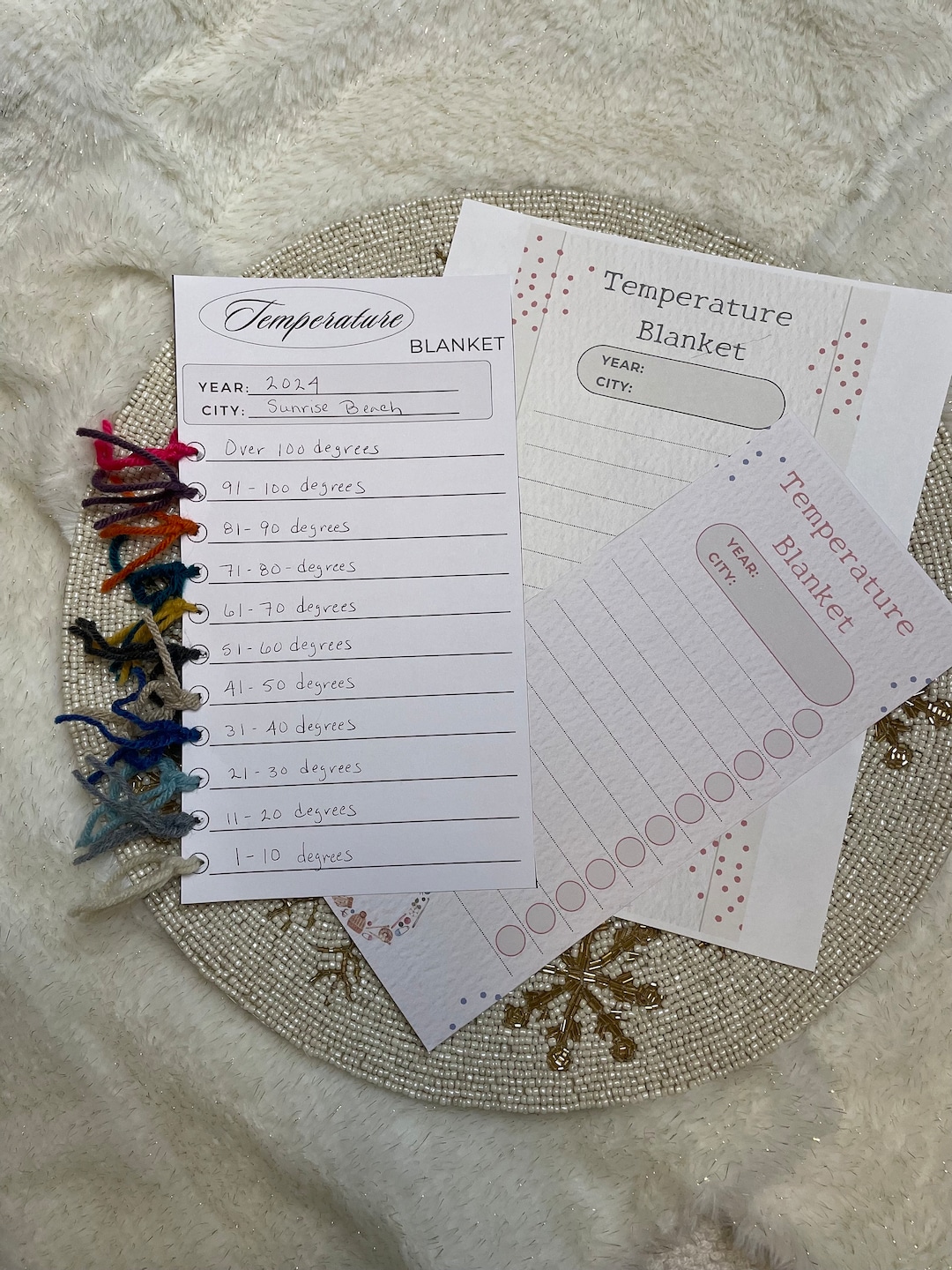Printable Temperature Blanket Color Card, Crochet Temperature Blanket ...