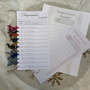 Printable Temperature Blanket Color Card, Crochet Temperature Blanket ...