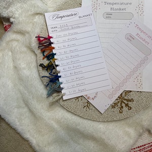 Printable Temperature Blanket Color Card, Crochet Temperature Blanket ...