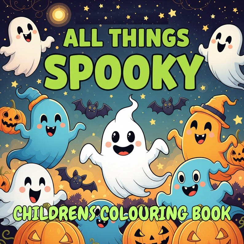 Spooky Halloween Coloring Pages for Kids, Digital Download, Fun ...