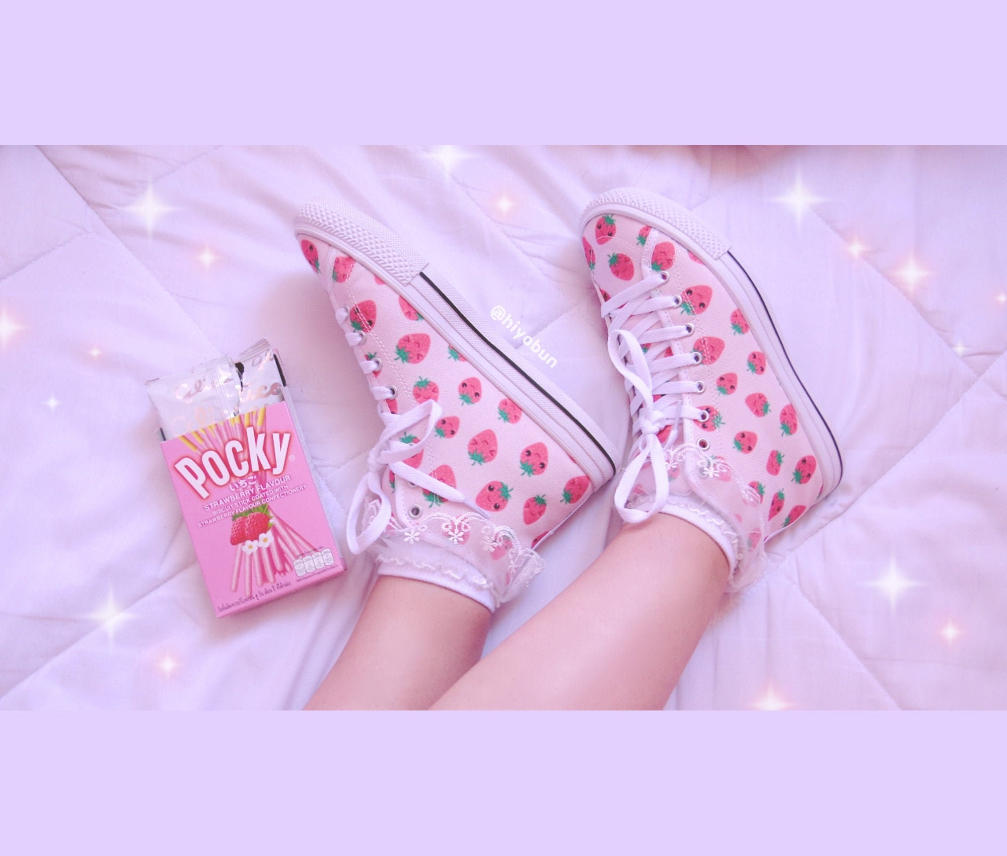 Kawaii Shoes Yume Kawaii Pink Strawberry Cute Canvas Shoes Etsy