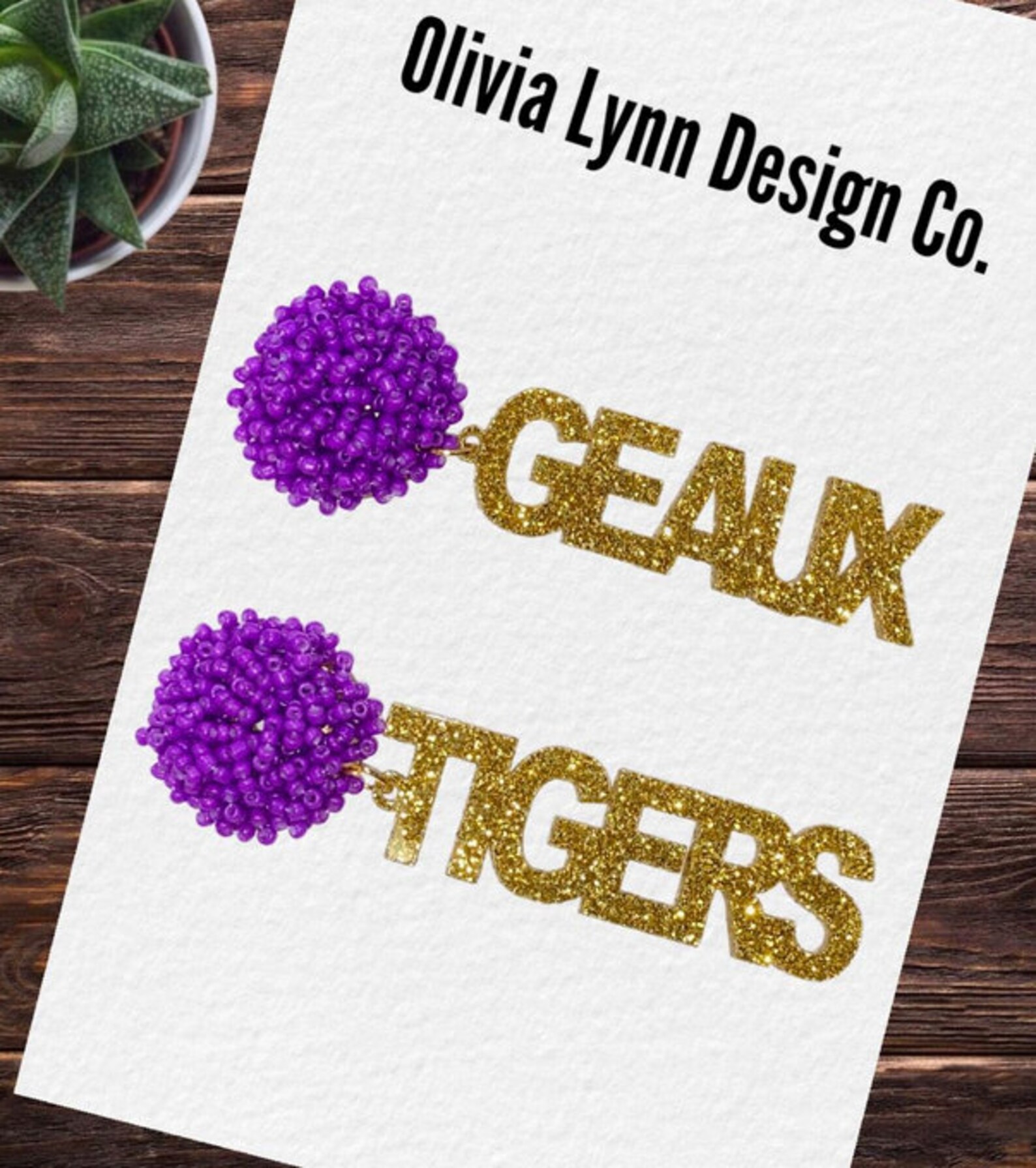 Custom Team Acrylic Seed Bead Earrings Game Day Earrings Go - Etsy