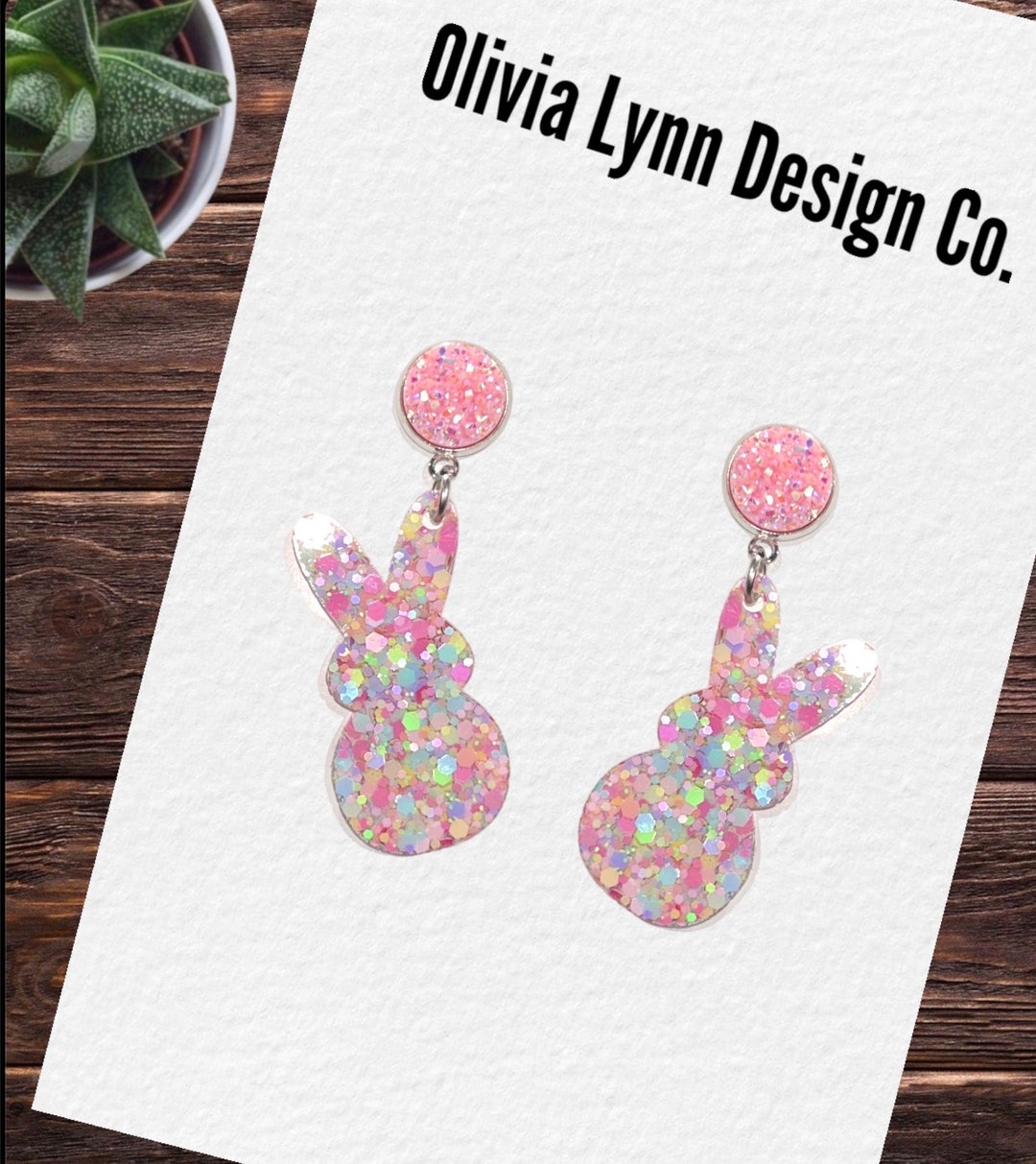 Easter Bunny Earringglitter Resin Epoxy Bunny Earrings - Etsy