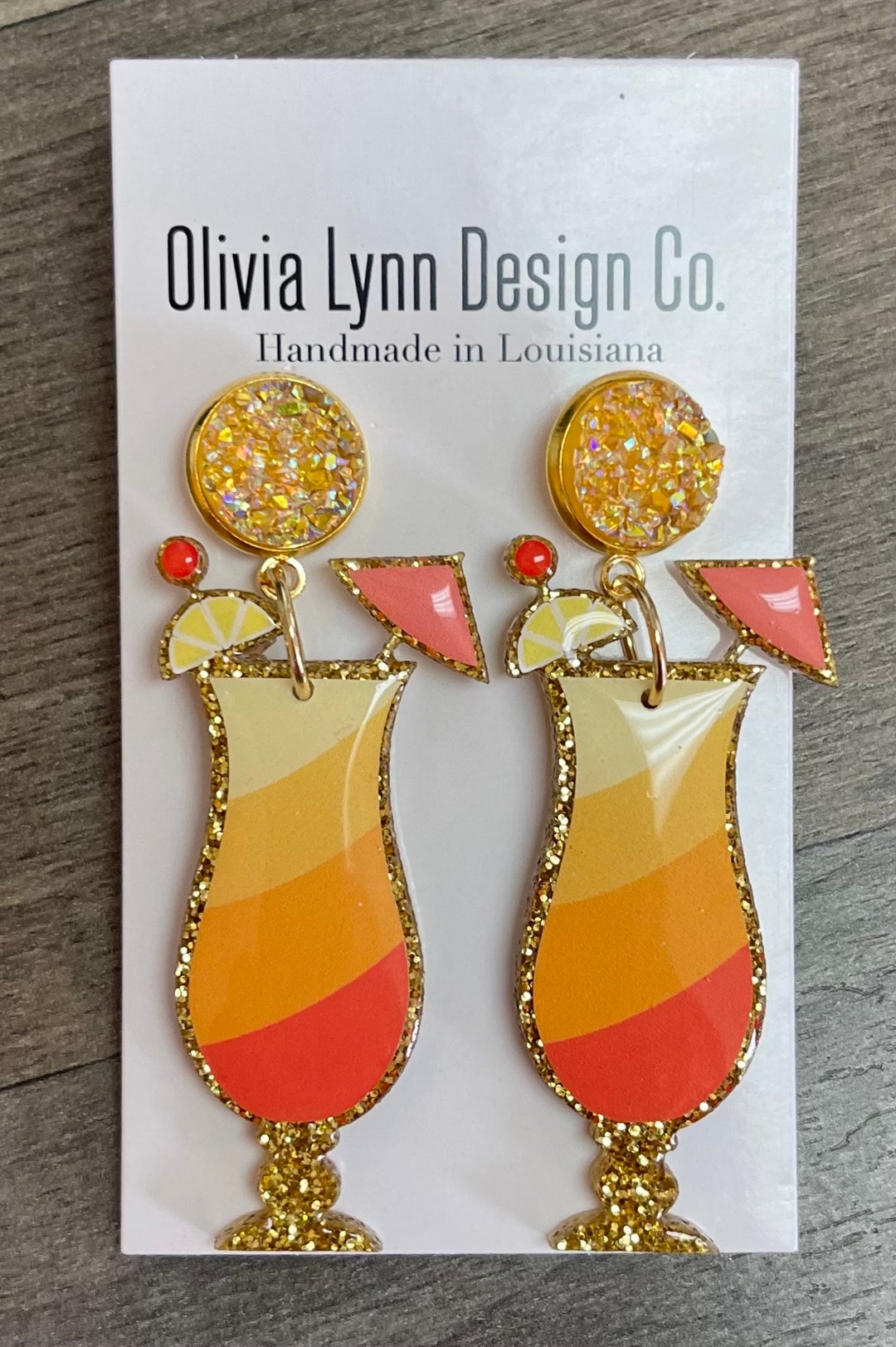 Cocktail Earrings Drink Eartings Tequila Sunrise Martini - Etsy