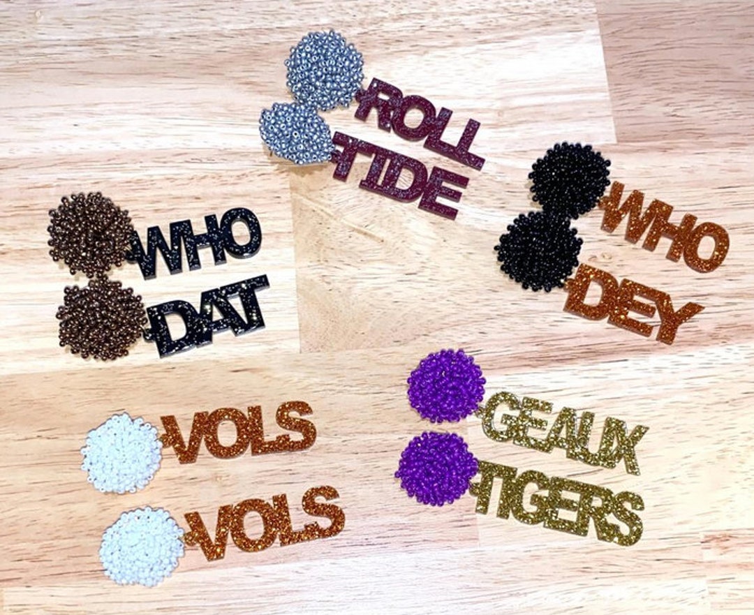 Custom Team Acrylic Seed Bead Earrings Game Day Earrings Go - Etsy