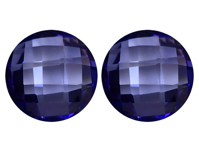 11.00 Ct 2pcs Stunning MATCHING PAIR Round Shape 11 X 11 Mm Lavender ...