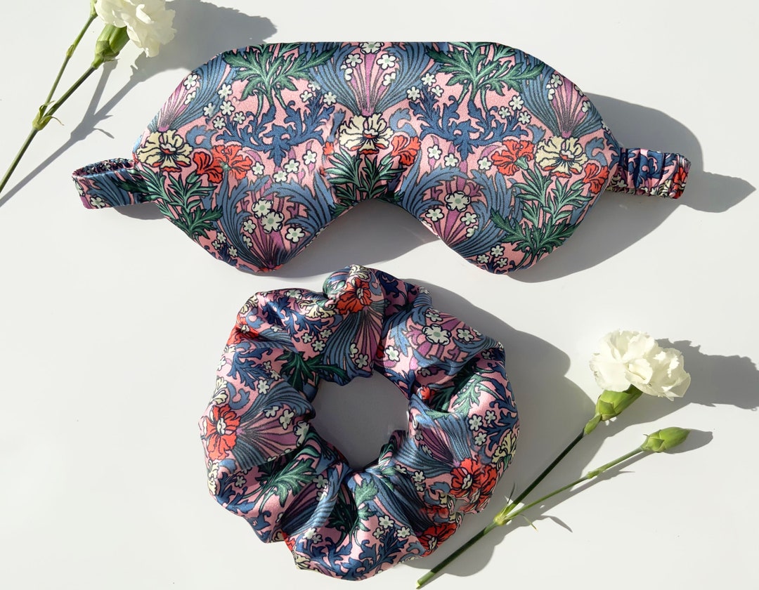 Liberty of London Silk Eye Mask and Scrunchie Gift Set, Liberty Bronwyn ...