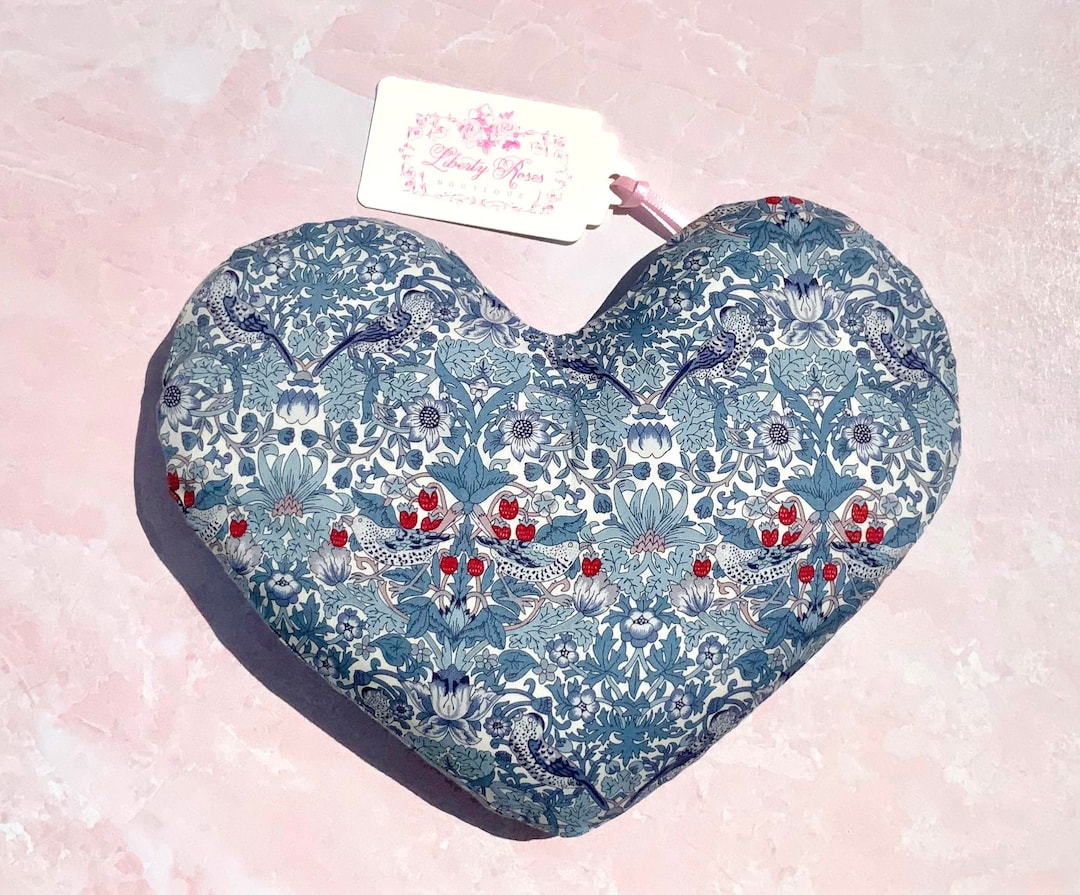 Liberty of London Print Strawberry Thief Weighted Heart Eye Pillow ...