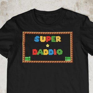 Super Daddio Shirt, Men's Funny Dad Shirt Super Daddio T Shirt Gamer ...