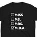 MBA Graduation T-shirt, Checklist Master of Business Administration ...