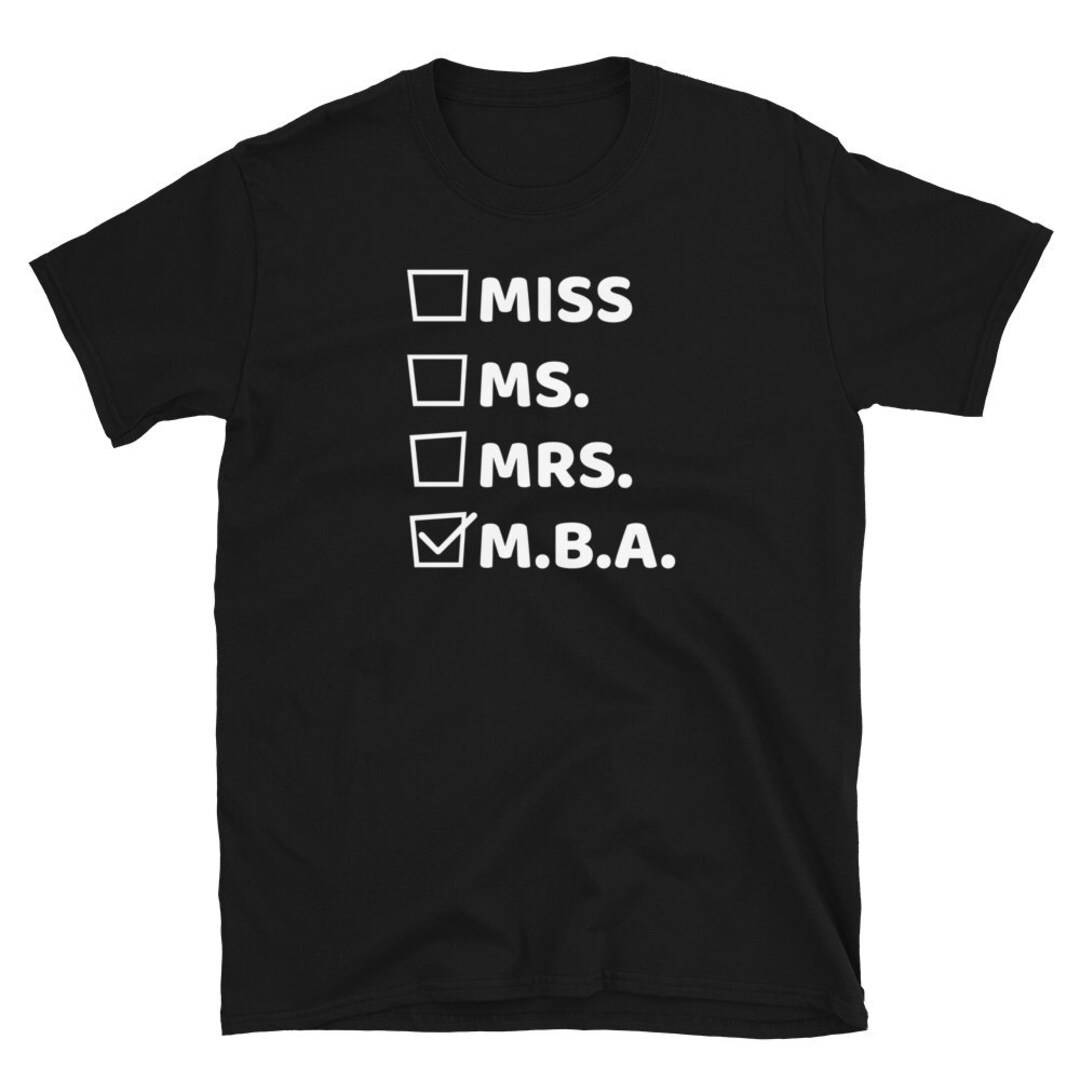 MBA Graduation T-shirt, Checklist Master of Business Administration ...