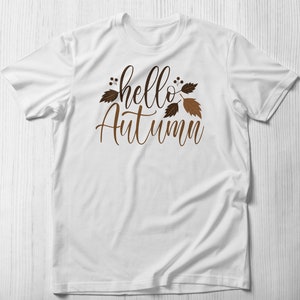 Fall Hello AUTUMN Shirt, Fall Tee for Her Autumn Tshirt Fall Shirt for ...