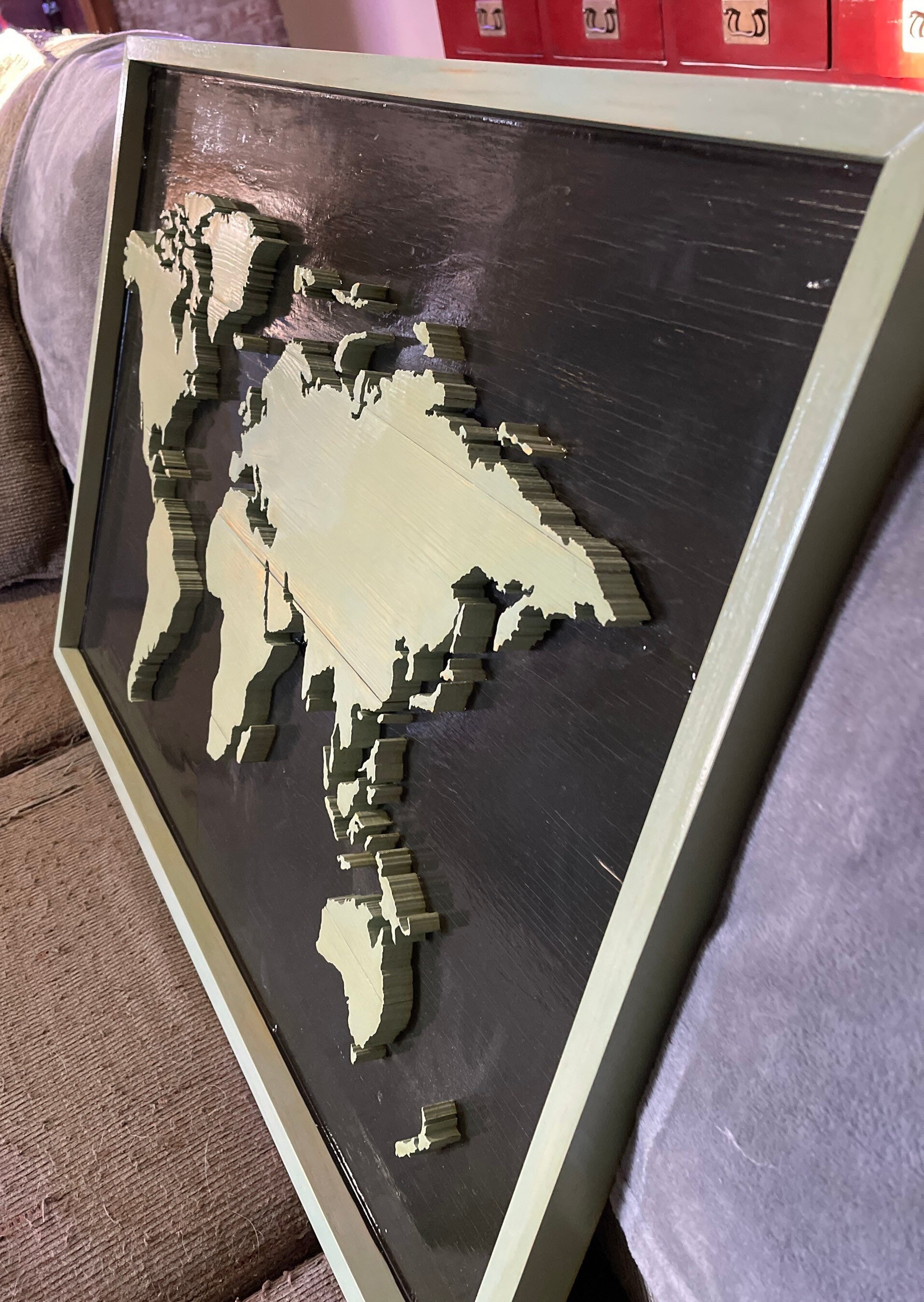 Wooden World Map - Etsy
