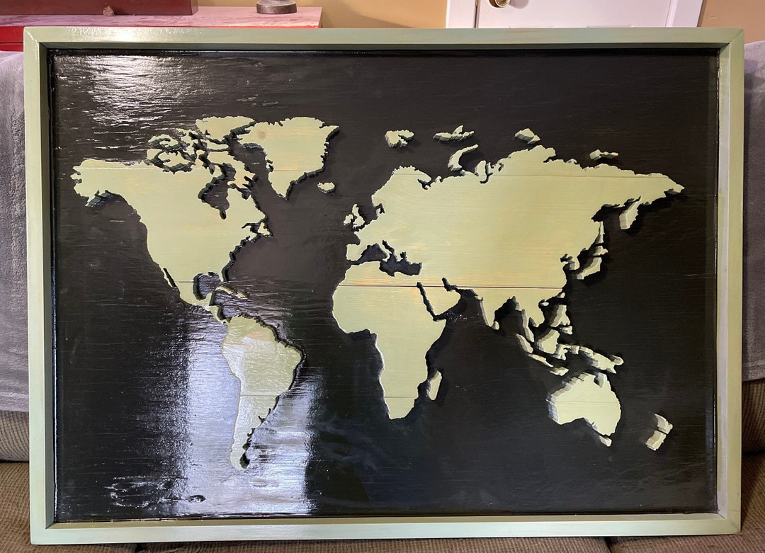 Wooden World Map - Etsy