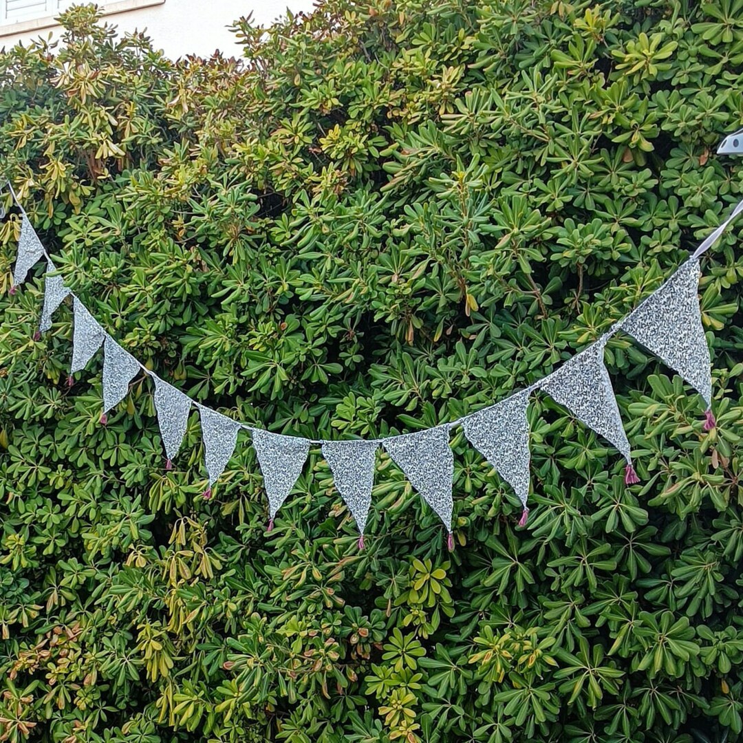 Happy Birthday Banner Sustainable, Handmade Reusable Cloth Leaf Garland ...