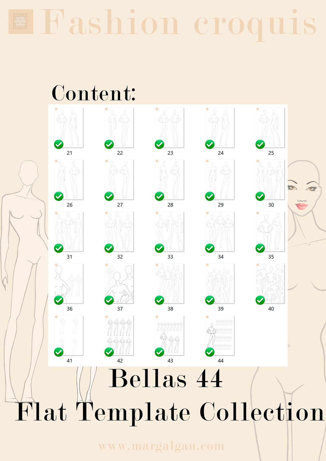 Procreate compatible Fashion sketch Fashion croquis Design | Etsy