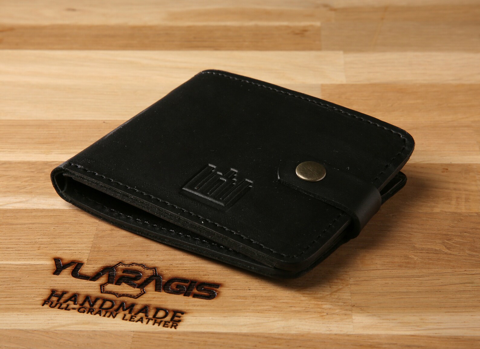 Small Leather Wallet Black Minimalist Wallet Bifold Wallet - Etsy