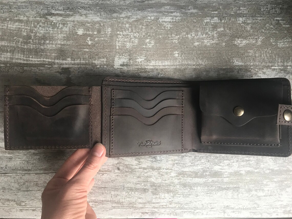 Trifold Leather Wallet | Brown Wallet | Extra Card Slot Wallet ...