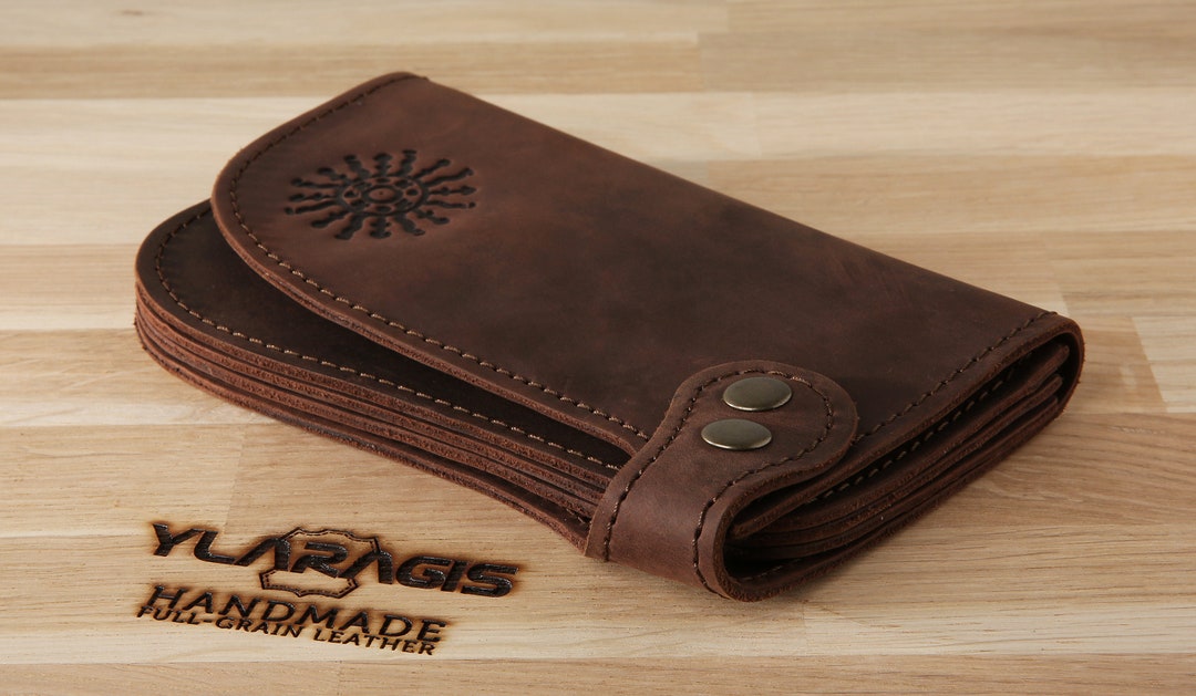Large Brown Leather Wallet for Women | Christmas Gift for Her - Etsy