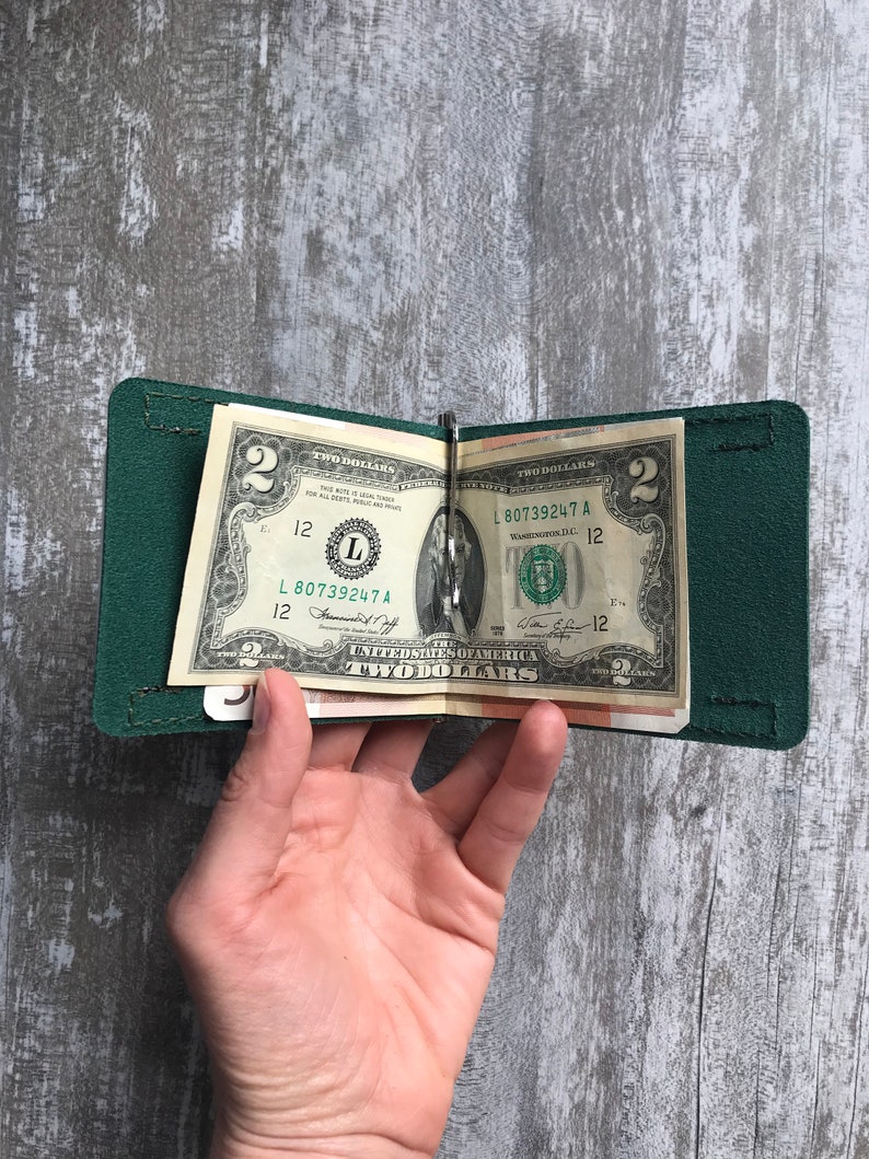 Money Clip Wallet Minimalist Leather Wallet Slim Money | Etsy