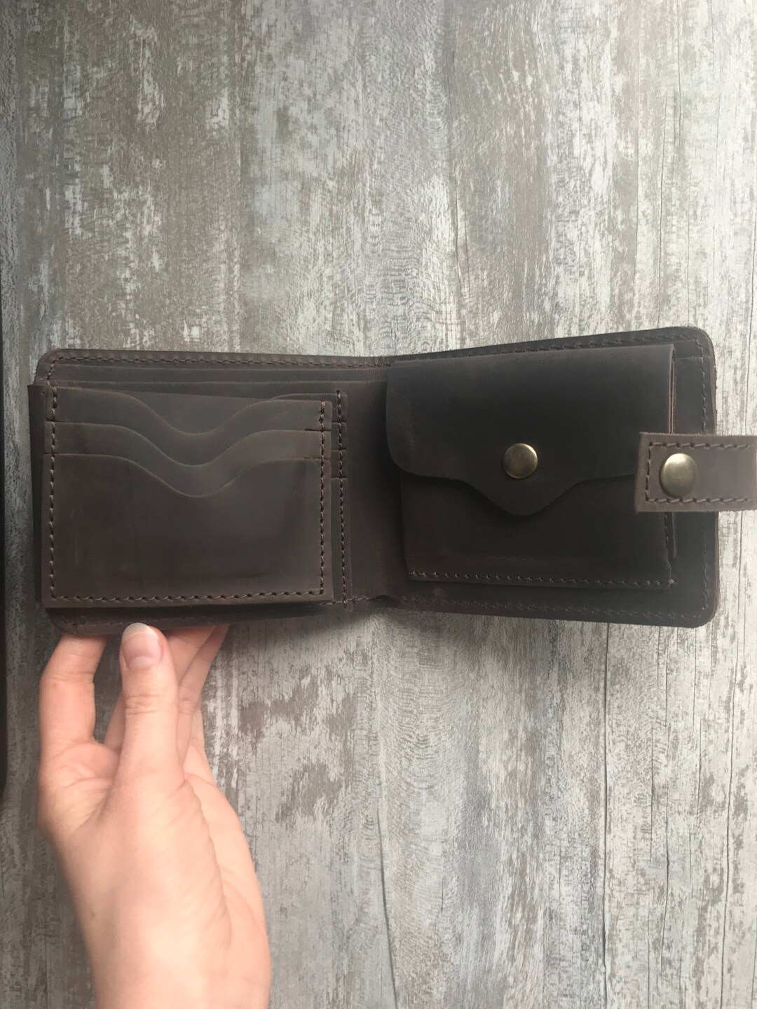 Trifold Leather Wallet | Brown Wallet | Extra Card Slot Wallet ...