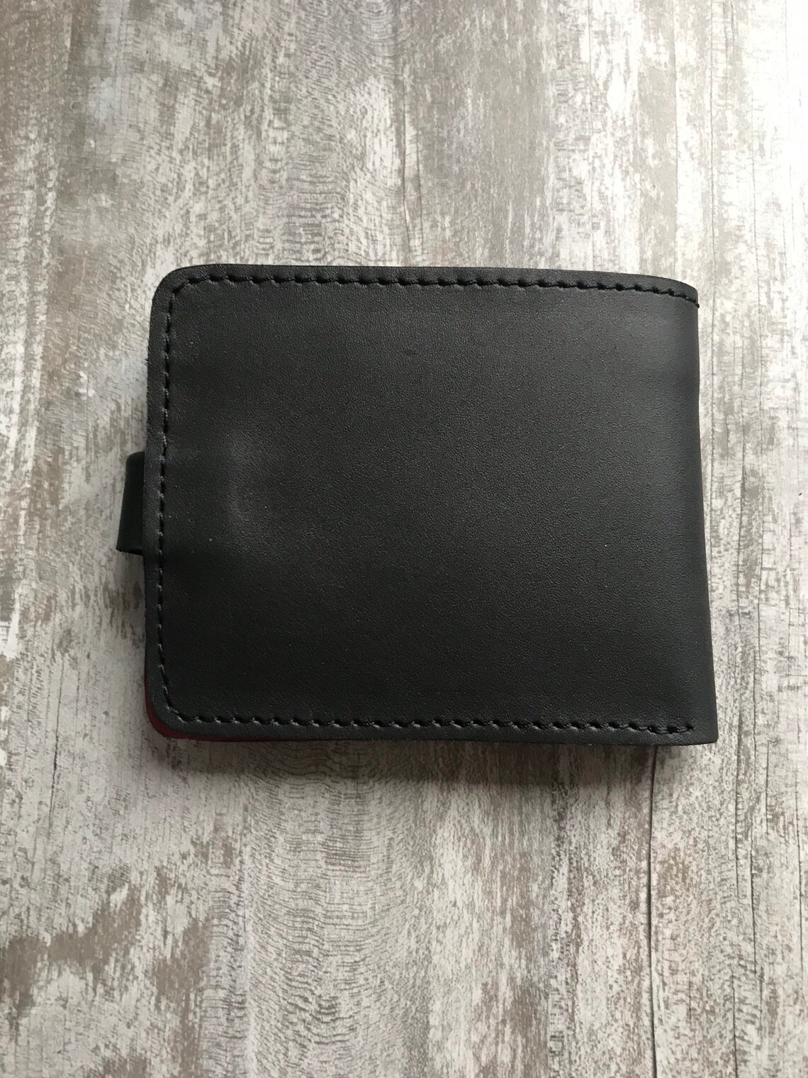 Small Bifold Leather Wallet Black Minimalist Wallet | Etsy