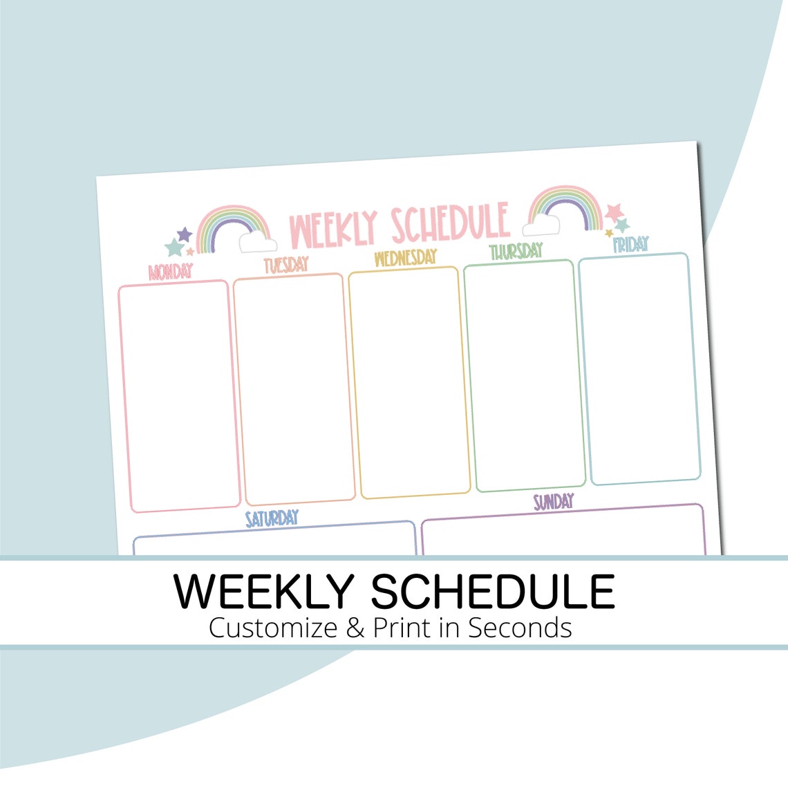 Weekly Schedule for Kids Homeschool Schedule Kids Schedule - Etsy