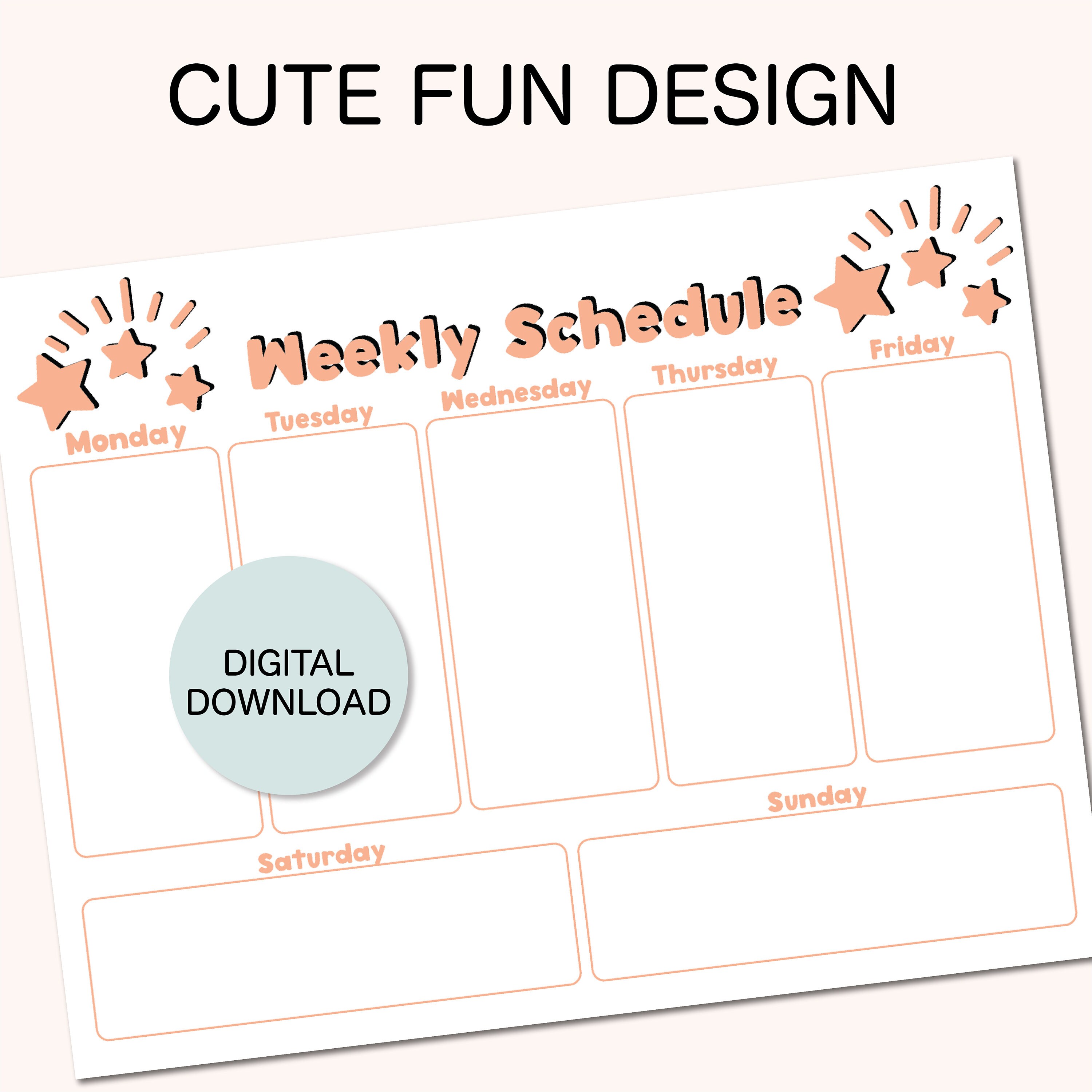 Weekly Schedule for Kids, Homeschool Schedule, Kids Schedule, Weekly ...