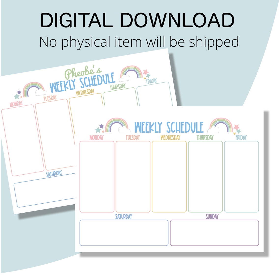 Weekly Schedule for Kids Homeschool Schedule Kids Schedule - Etsy