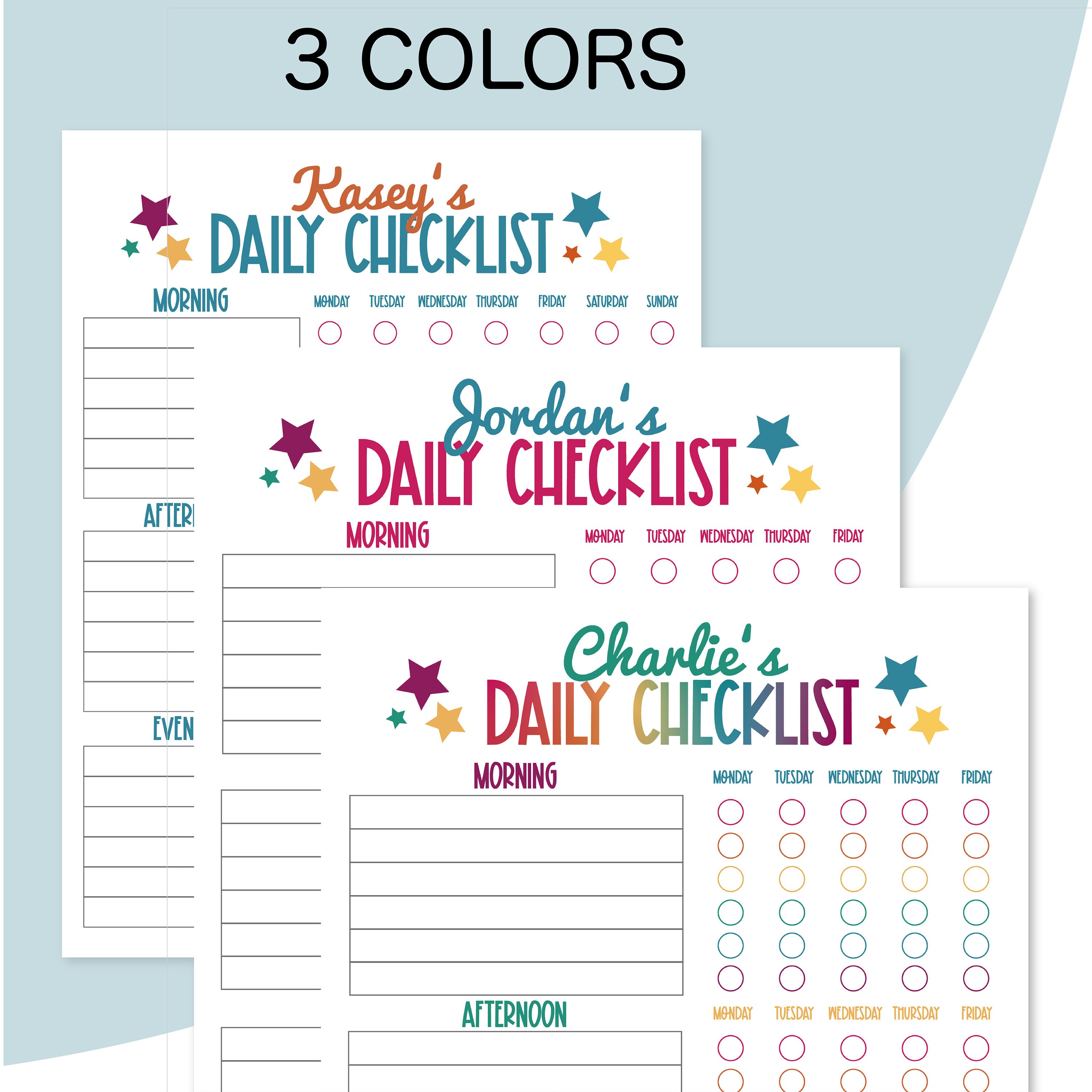 Weekly Schedule for Kids, Homeschool Schedule, Daily Checklist, Weekly ...