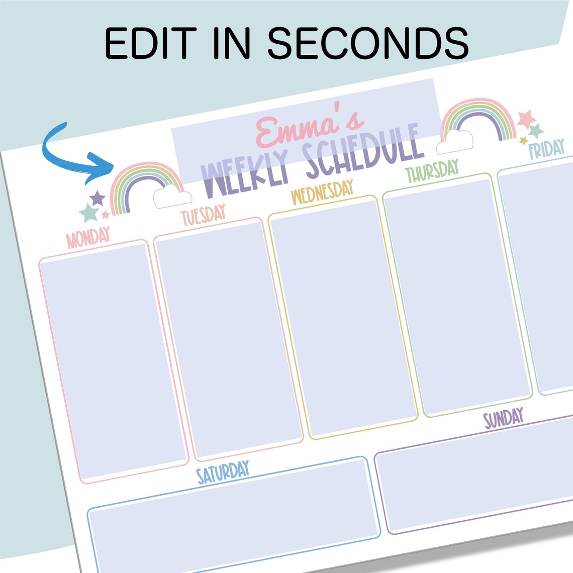 Weekly Schedule for Kids Homeschool Schedule Kids Schedule - Etsy