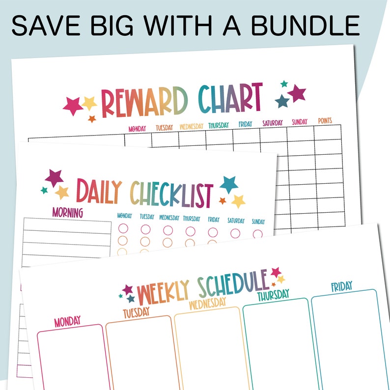Reward Chart, Editable Goal Chart, Reward Chart for Kids, Fun Reward ...