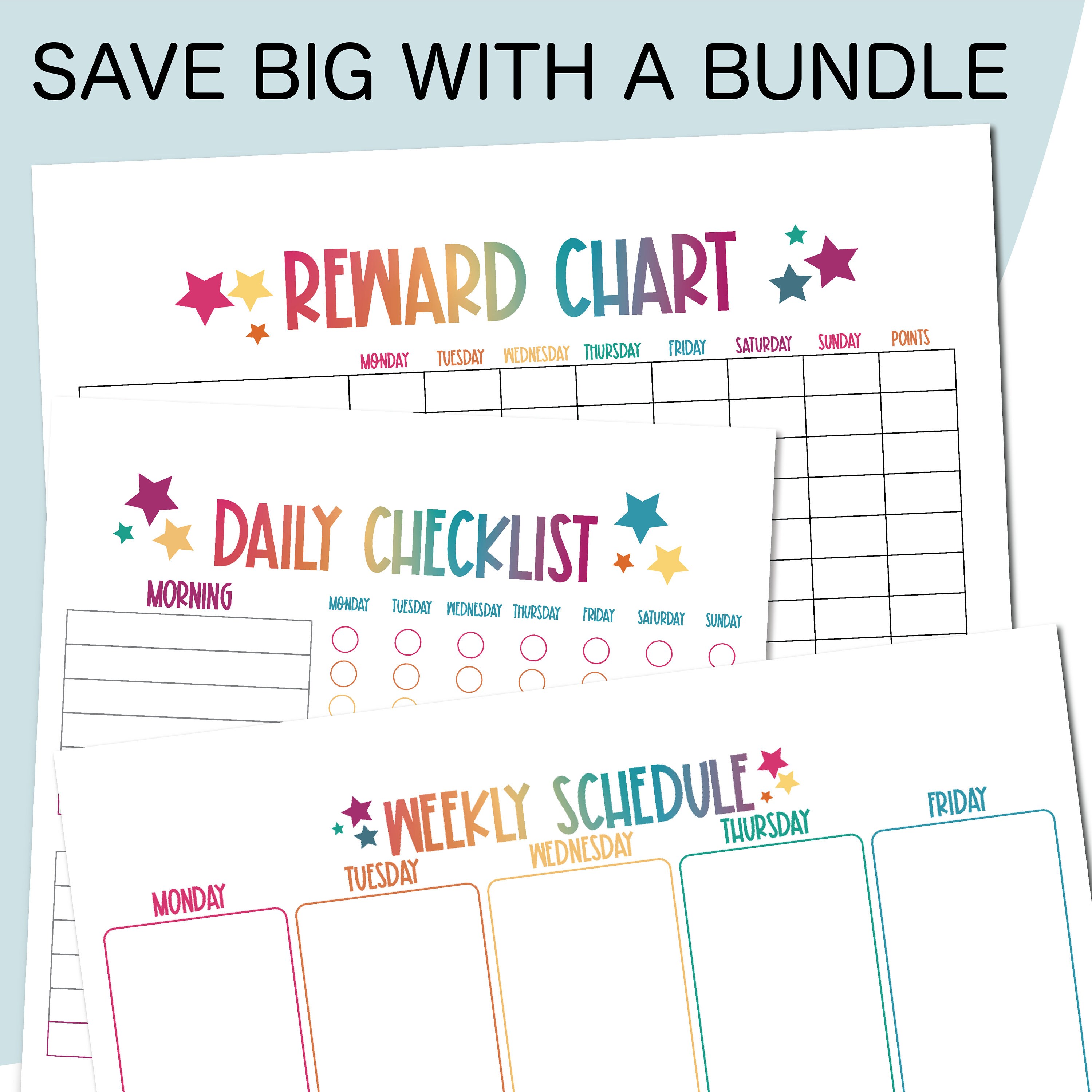 Reward Chart Editable Goal Chart Reward Chart for Kids Fun - Etsy