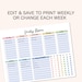 Adult Weekly Schedule, Editable Weekly Schedule for Adults, Printable ...