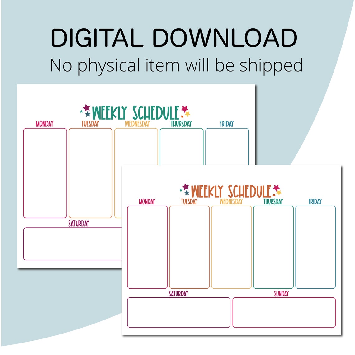 Weekly Schedule for Kids Homeschool Schedule Kids Schedule - Etsy