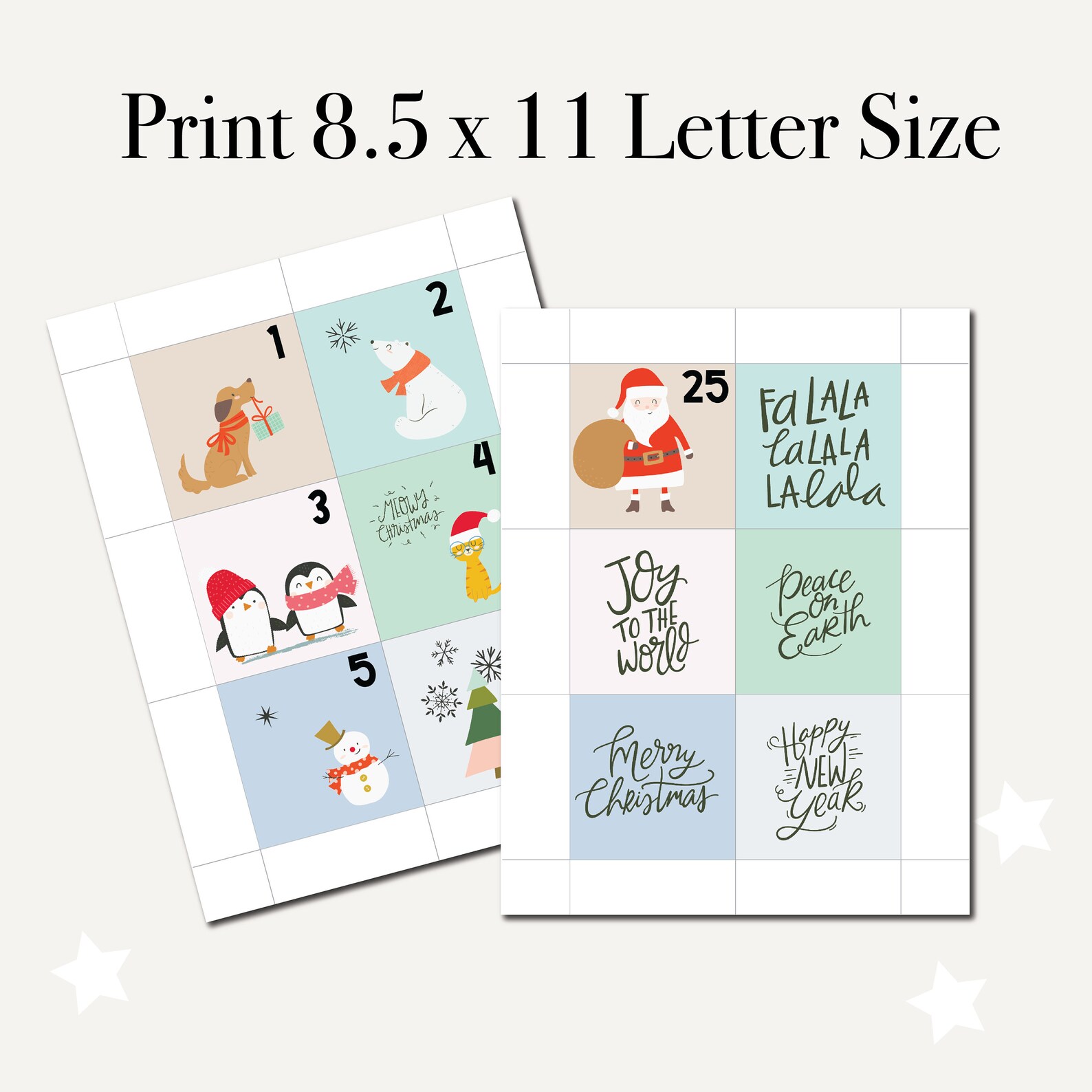 Advent Calendar Printable, Christmas Countdown, Christmas Advent ...