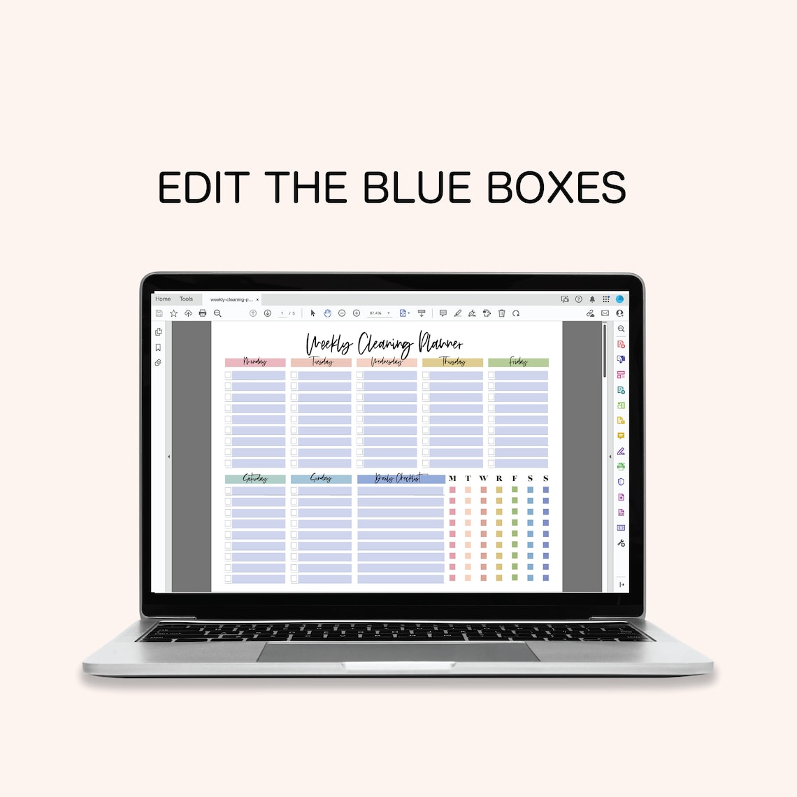 Adult Weekly Schedule, Editable Weekly Schedule for Adults, Printable ...