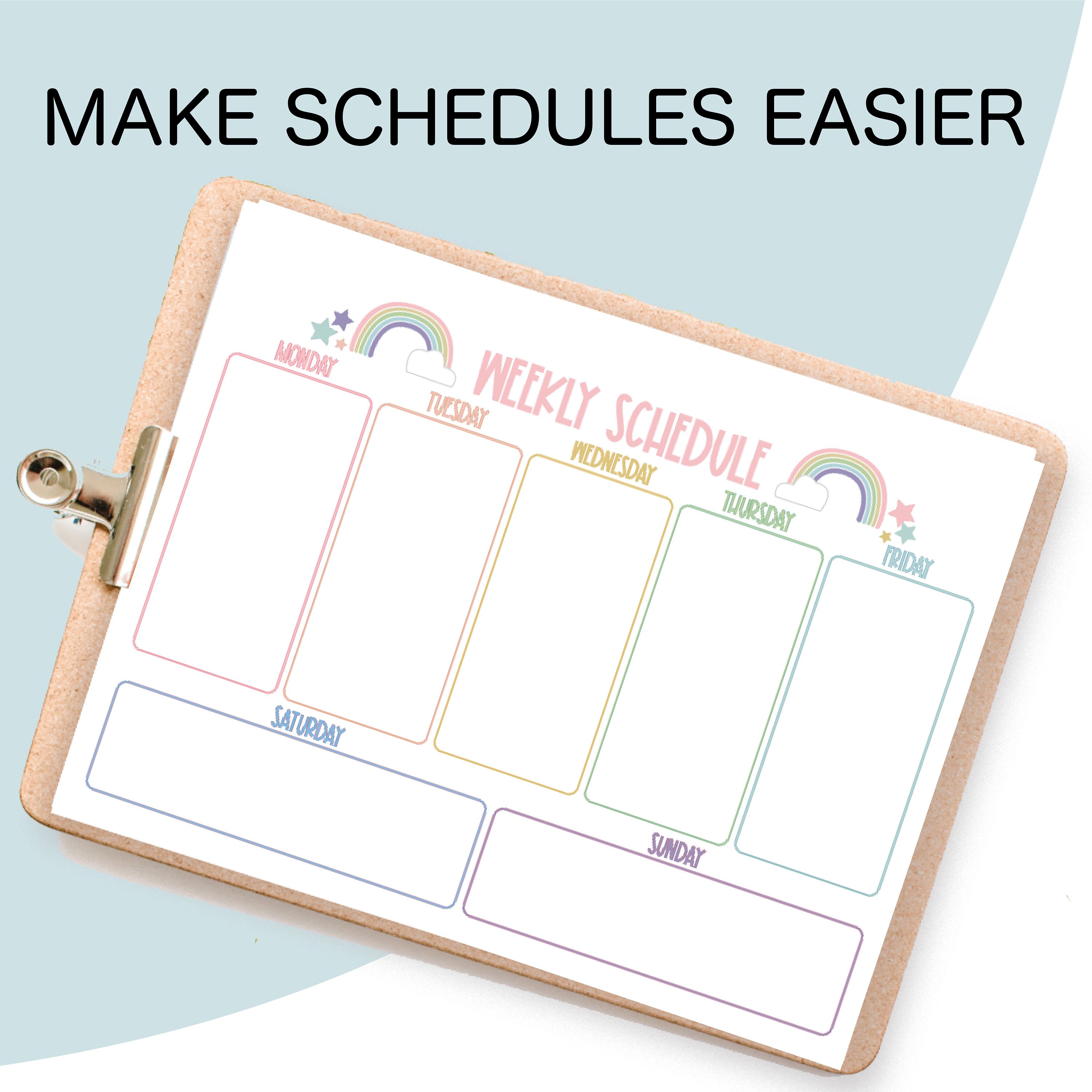 Weekly Schedule for Kids Homeschool Schedule Kids Schedule - Etsy