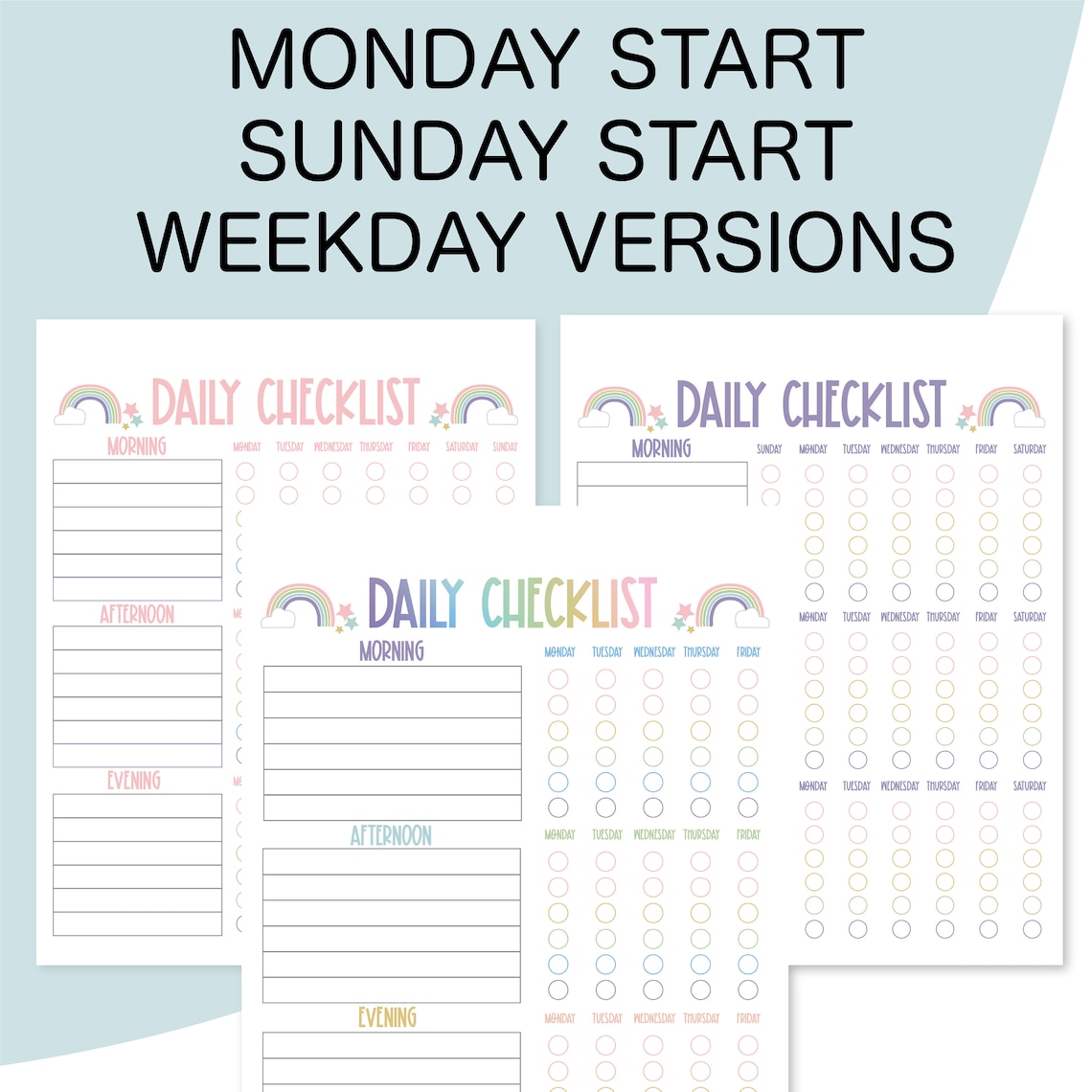 Daily Checklist for Kids, Editable Printable Checklist for Kids, Daily ...