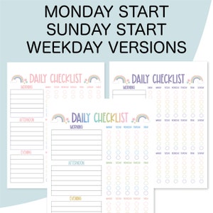 Daily Checklist for Kids, Editable Printable Checklist for Kids, Daily ...