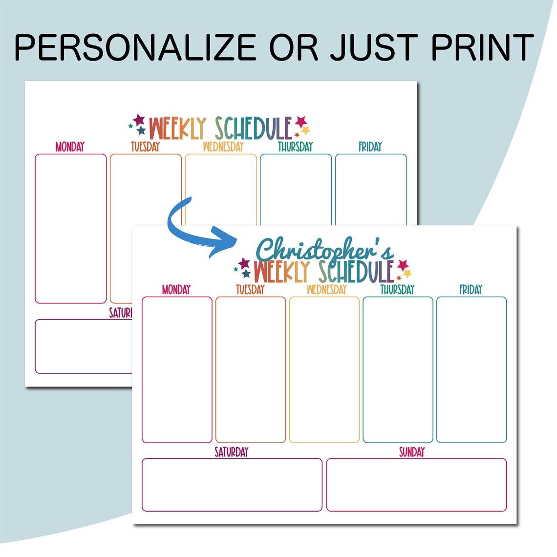 Weekly Schedule for Kids Homeschool Schedule Kids Schedule - Etsy