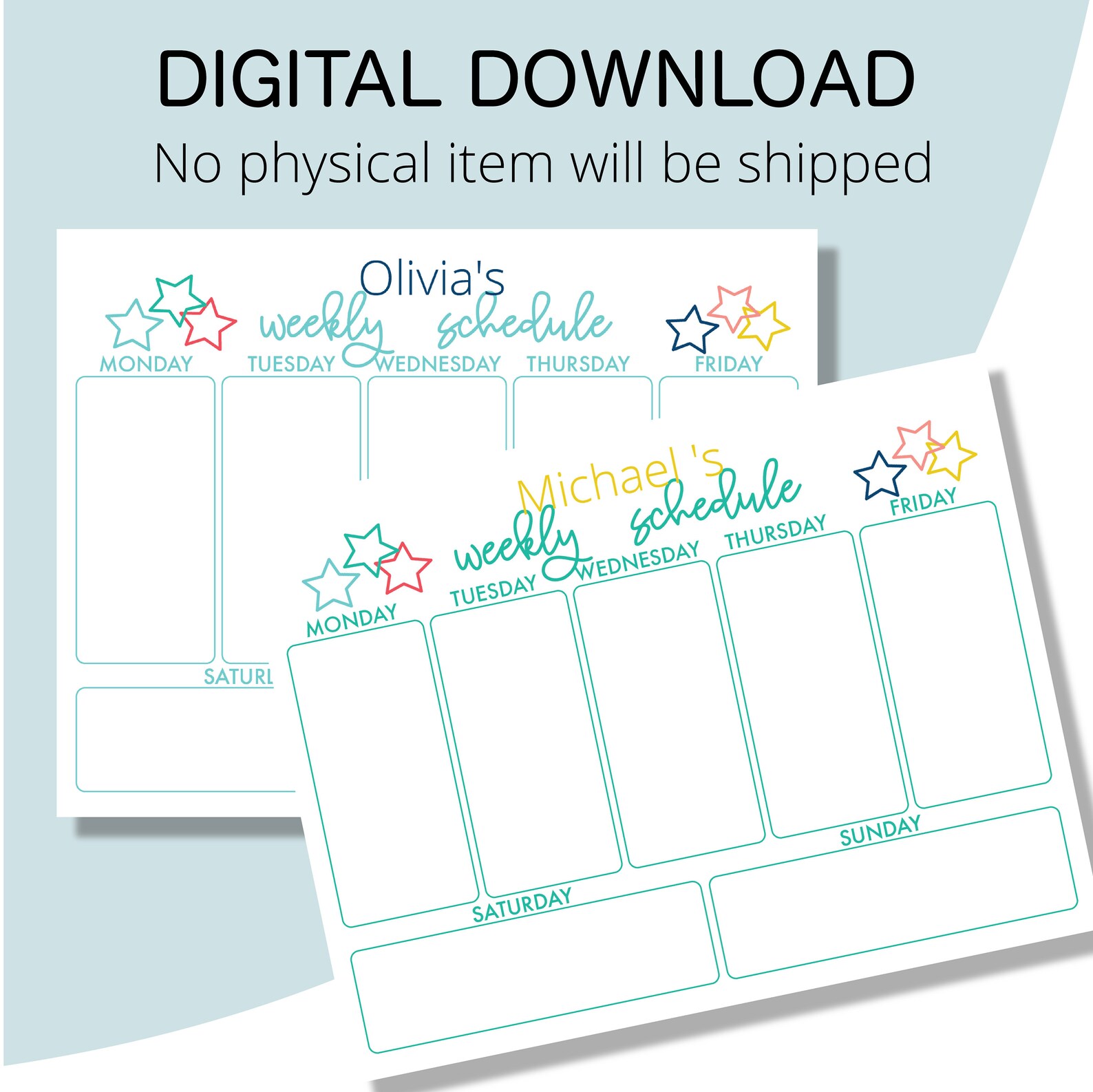 Weekly Schedule for Kids Homeschool Schedule Kids Schedule - Etsy