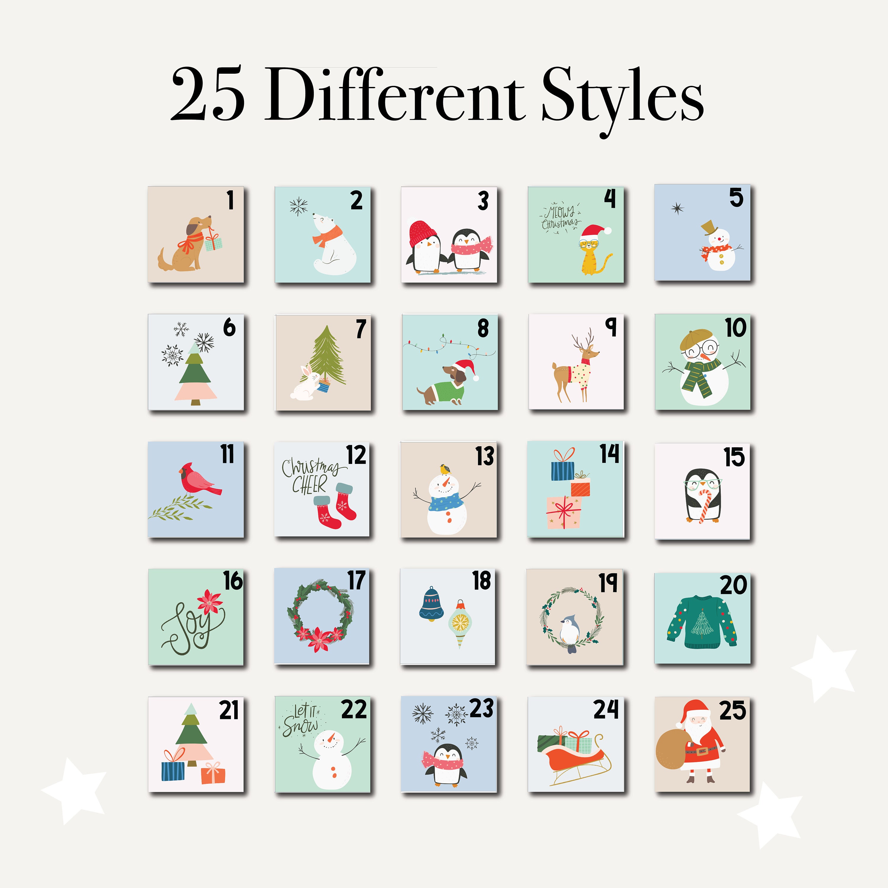 Advent Calendar Printable, Christmas Countdown, Christmas Advent ...