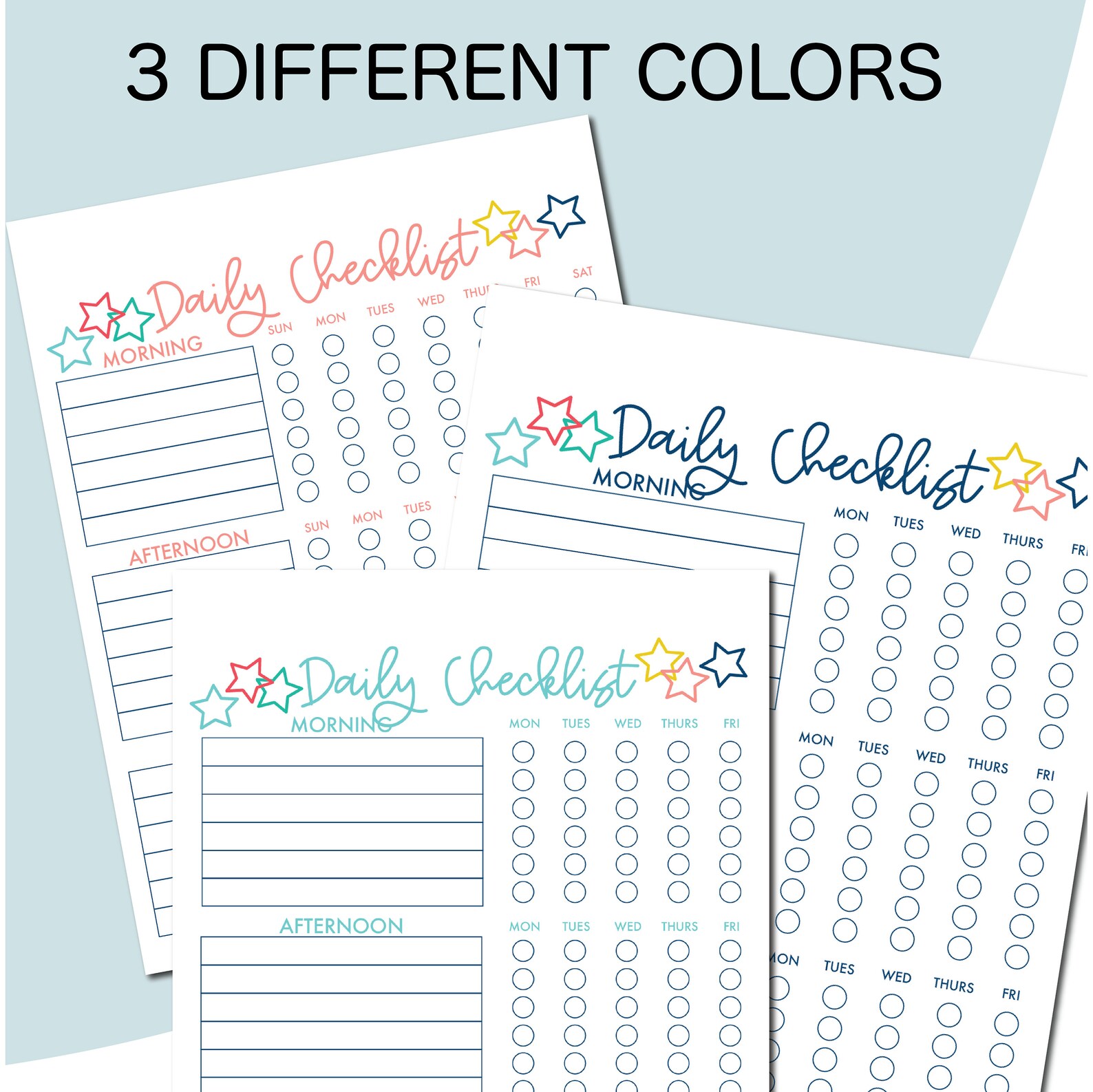 Daily Checklist for Kids, Printable Checklist, Daily Planner for Kids ...