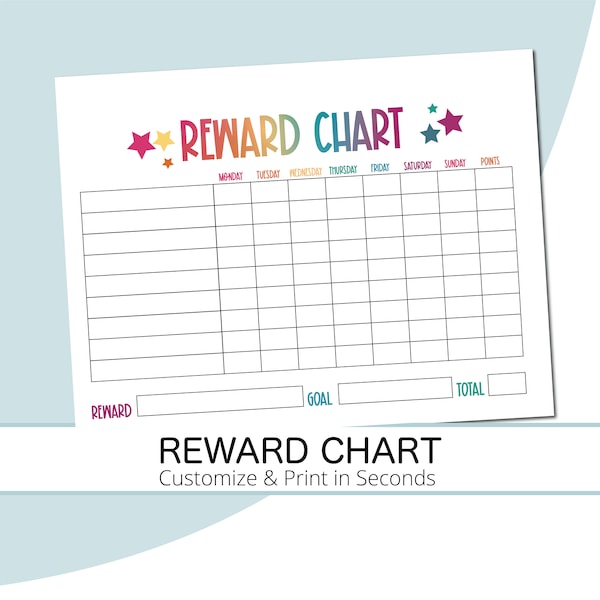 Ticket Reward Chart Template - Etsy